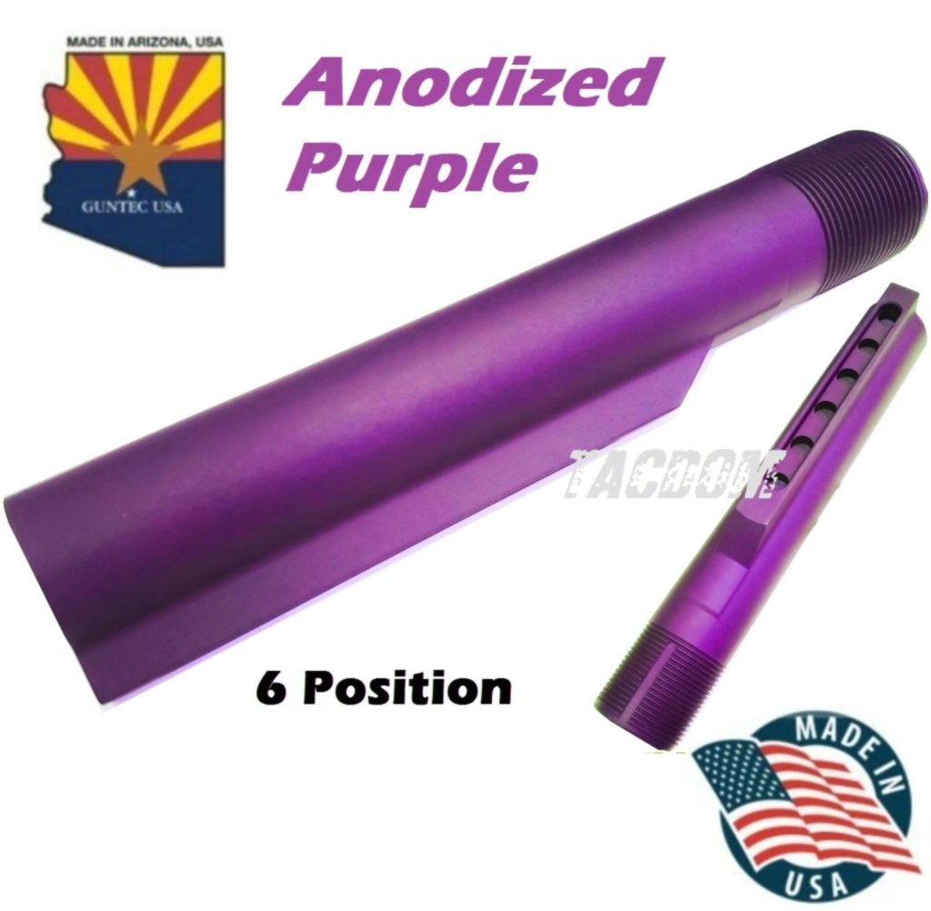 GUNTEC USA Purple Milspec 6 position buffer tube for AR15 AR Platform ...