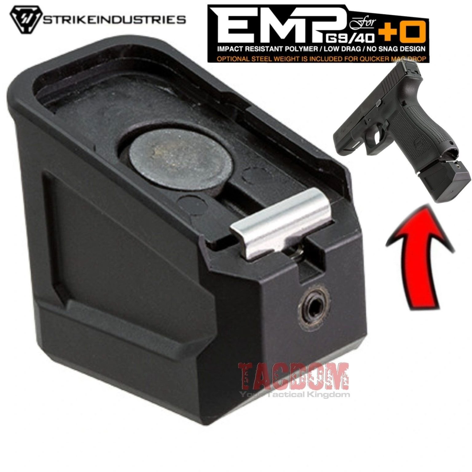Strike Industries Weighted +0 Magazine Base Pad for Glock 17 & 22 Mags ...