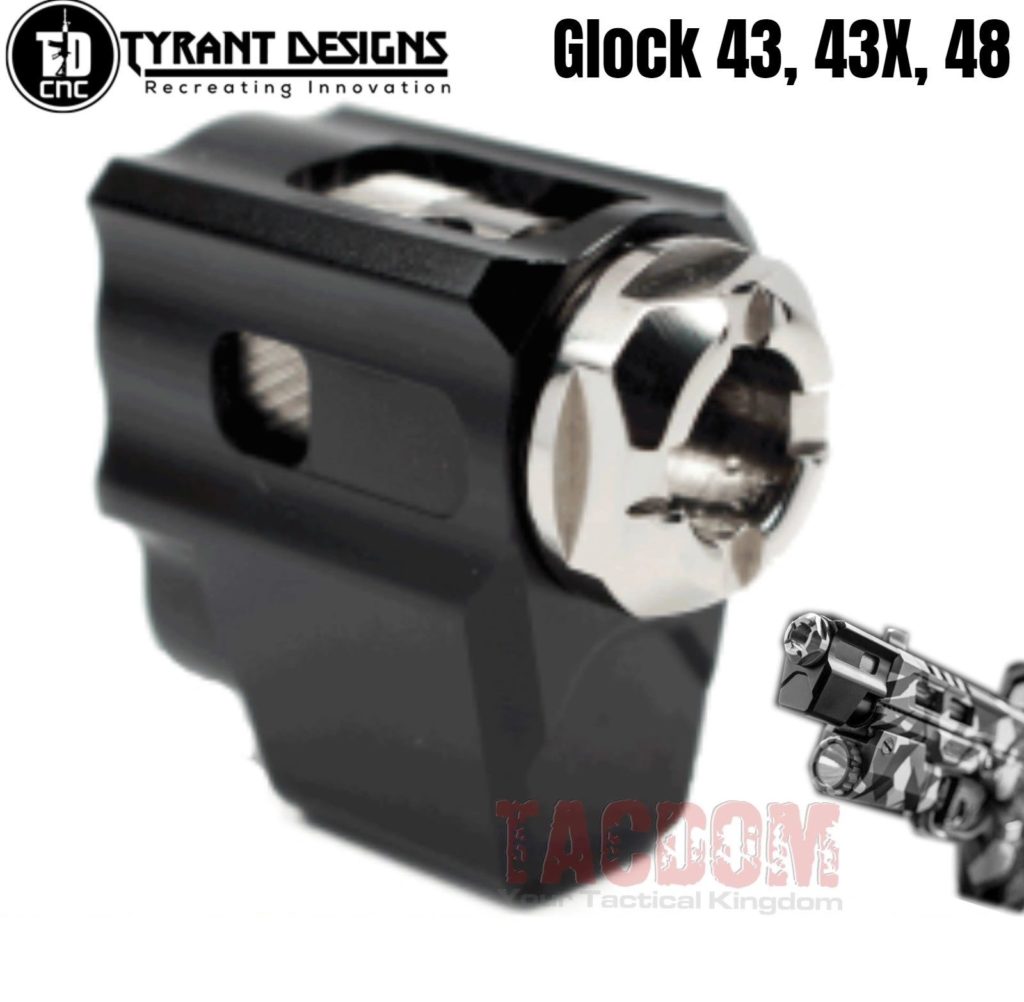 Tyrant Designs T-Comp Compensator for Glock 43 43x 48 Comp 9mm Black ...