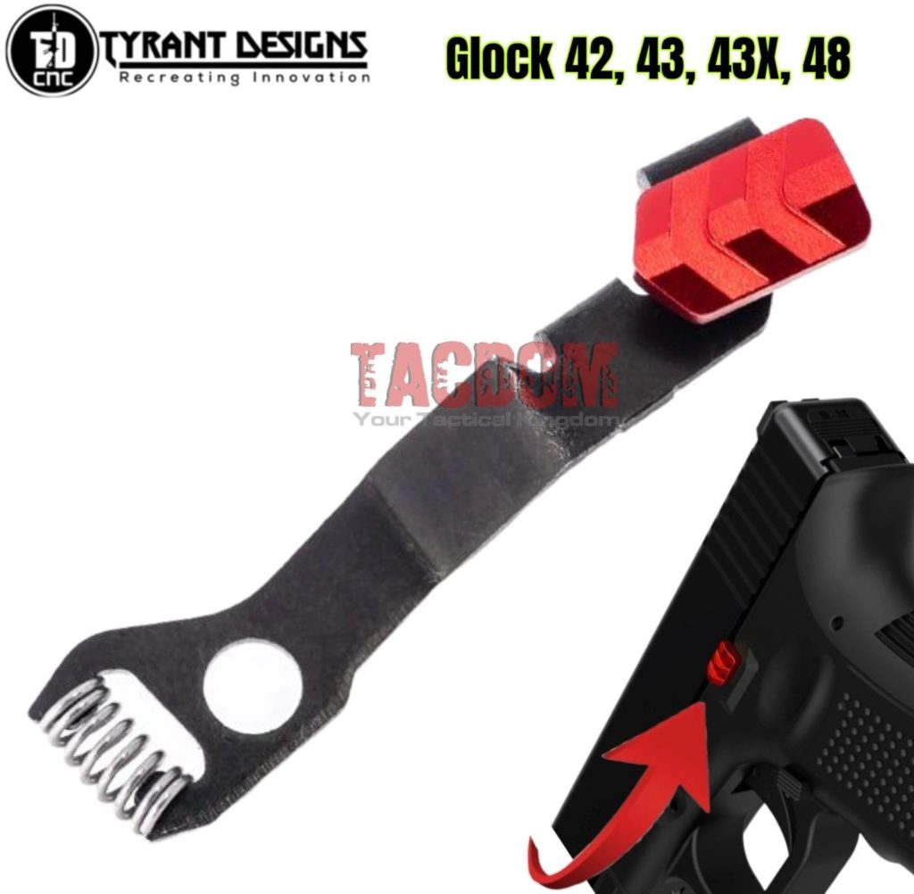 Tyrant Designs Extended Slide Stop Release For Glock 42 43 43x 48 Black