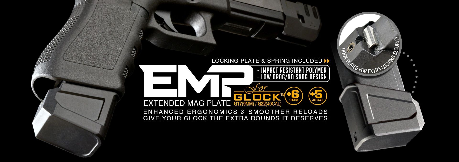 Strike Industries EMP base plate for Glock G17(9mm) +6 Rounds / Glock ...