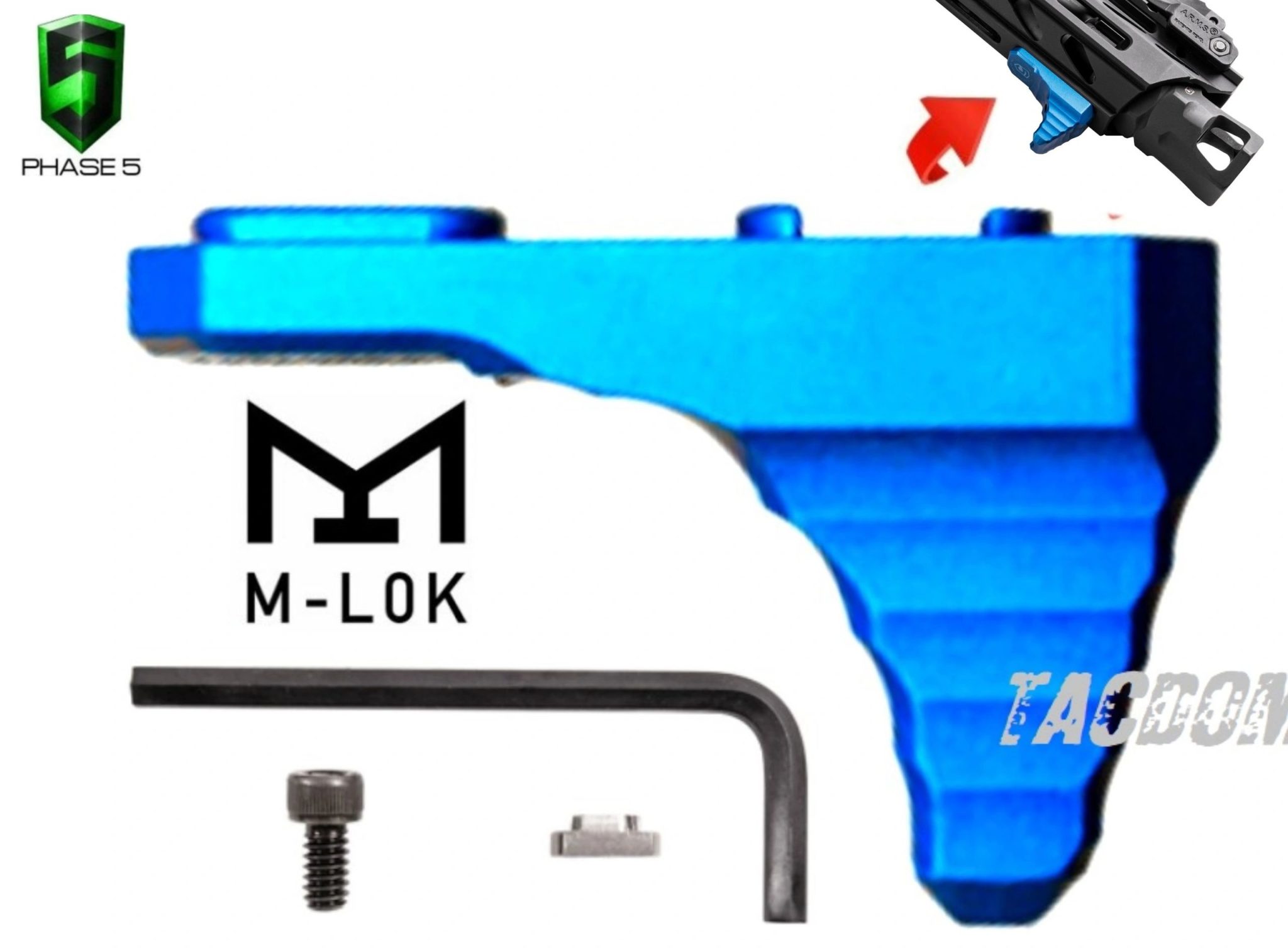 PHASE 5 MICRO MLOK Hand Stop in Black Red Blue and Silver Grey – TACDOM