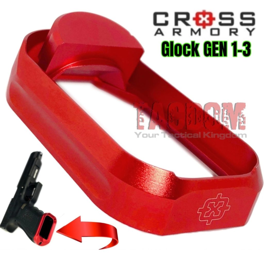 Cross Armory Enhanced Glock CNC Aluminum Flared Magwell Red Gen 1 2 3 ...
