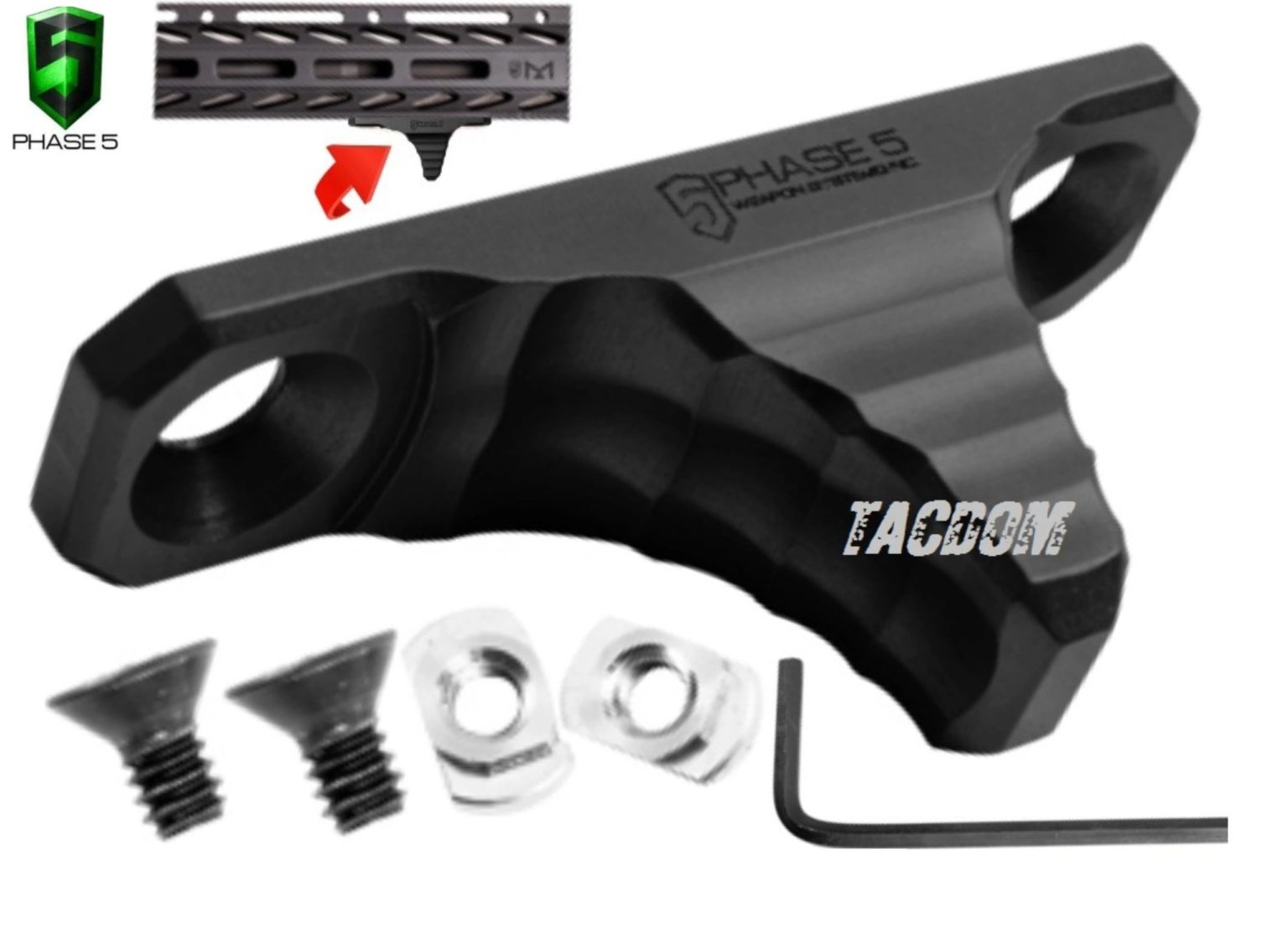 PHASE 5 MINI MLOK Hand Stop in Black Red Blue and Silver Grey – TACDOM