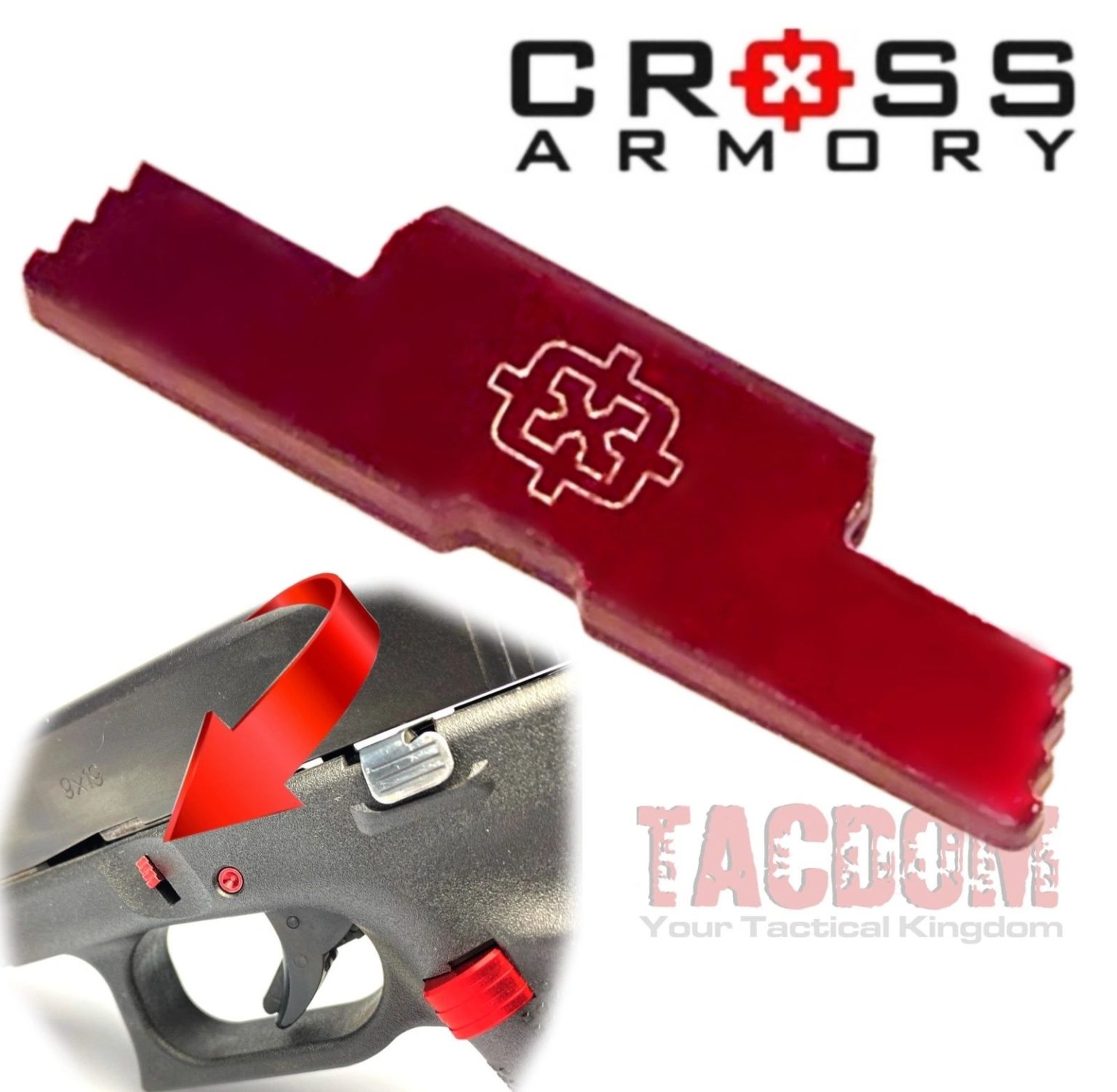 Cross Armory for Glock Gen 1 2 3 4 5 and Polymer80 E-Coat Red EXTENDED ...