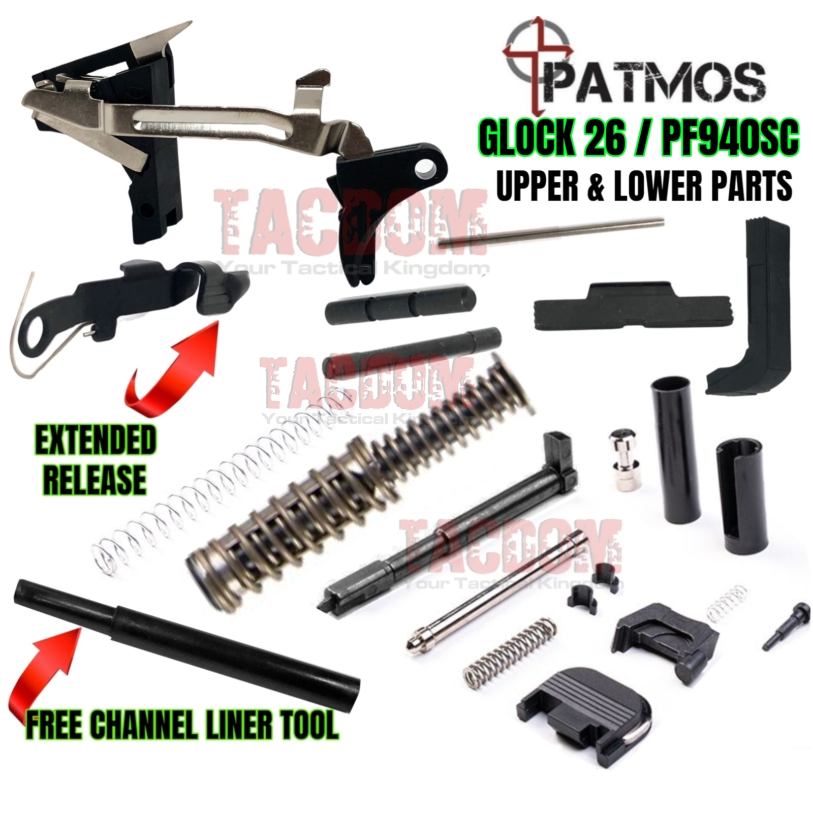 PATMOS Upper Slide and Lower frame kit Kit for Glock 26 GEN 3 P80 ...