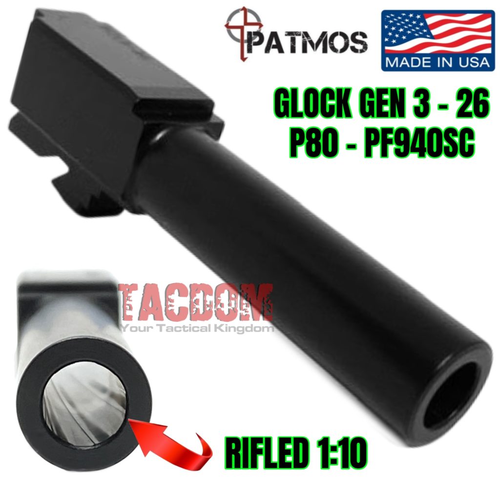 PATMOS Arms JUDAH SLIDE + BARREL + SLIDE PARTS for Glock 26 Polymer 80 ...