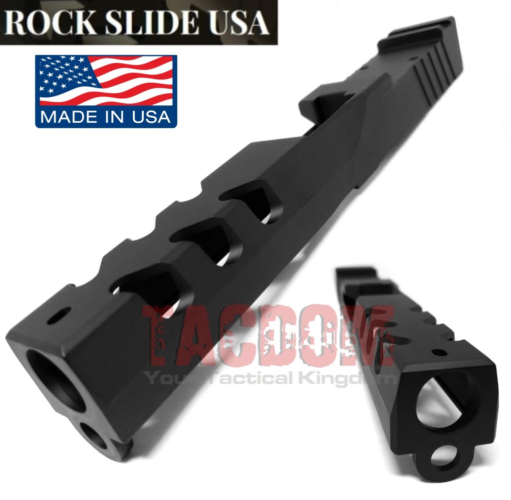 AGGRESSIVE ARMS DOUBLE PORTED RMSC optic cut Slide in FDE for GLOCK 43 ...