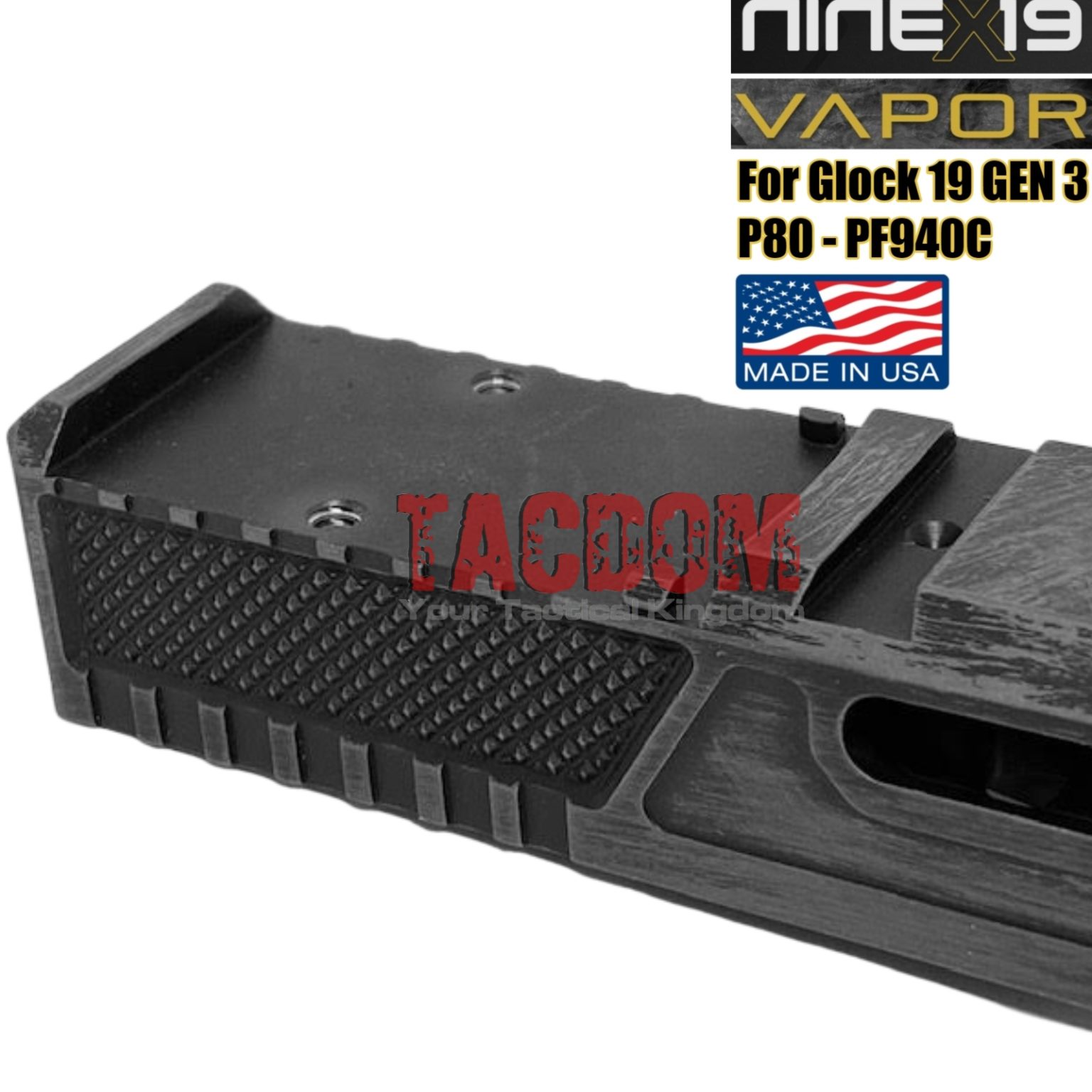 NINEX19 VAPOR Ported Slide & Ported GOLD Barrel COMBO – Glock 19 Gen 3 ...