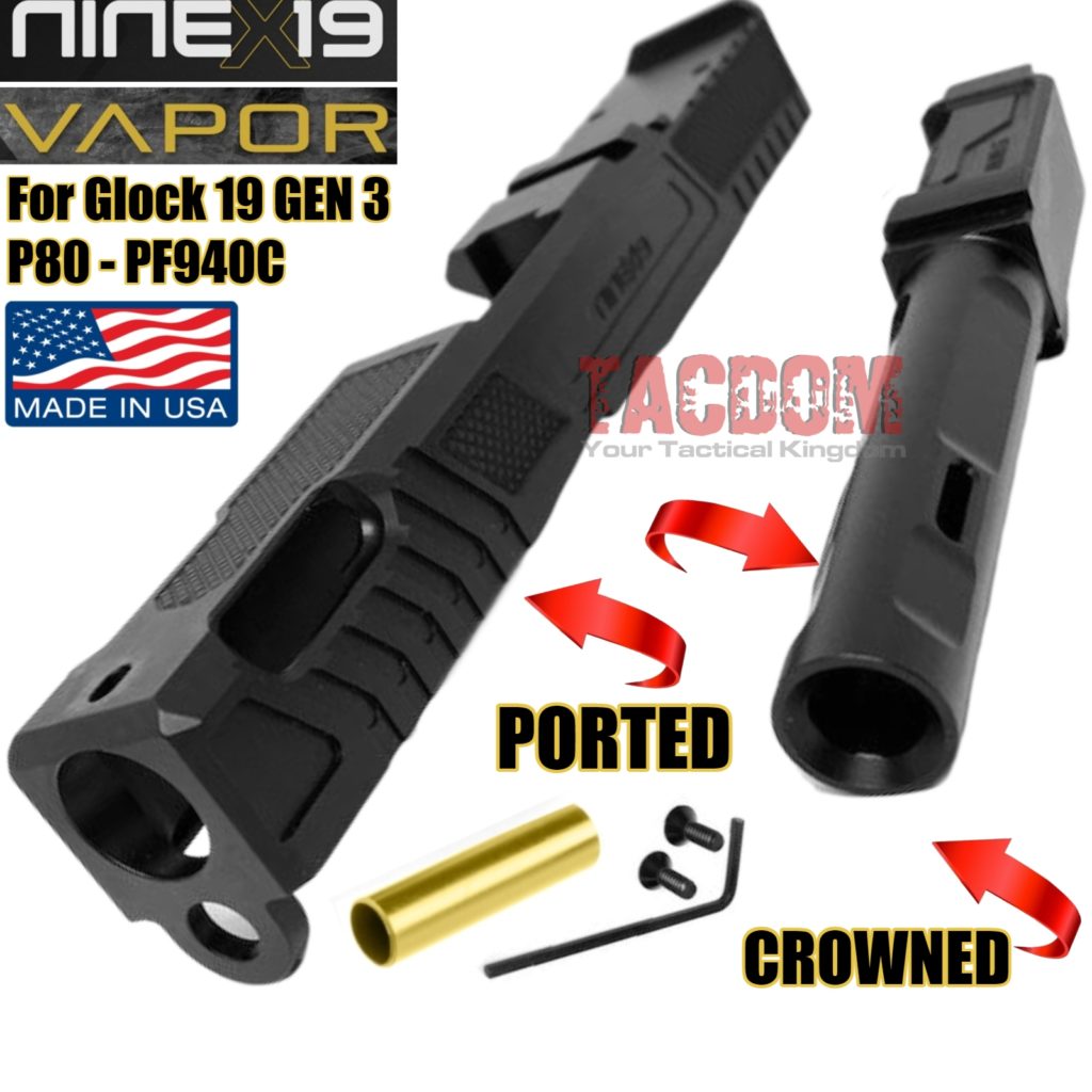 AIM 2S RMR CUT Slide for Glock 19 Polymer 80 PF940C OD GREEN + BARREL ...