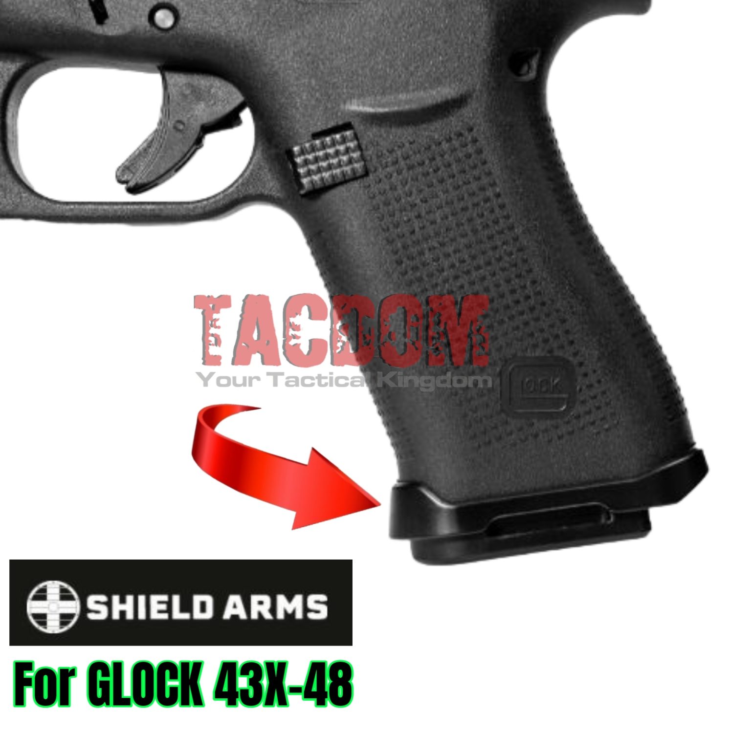 SHIELD ARMS Billet Aluminum Magwell for Glock 43X & 48 – Made for the ...