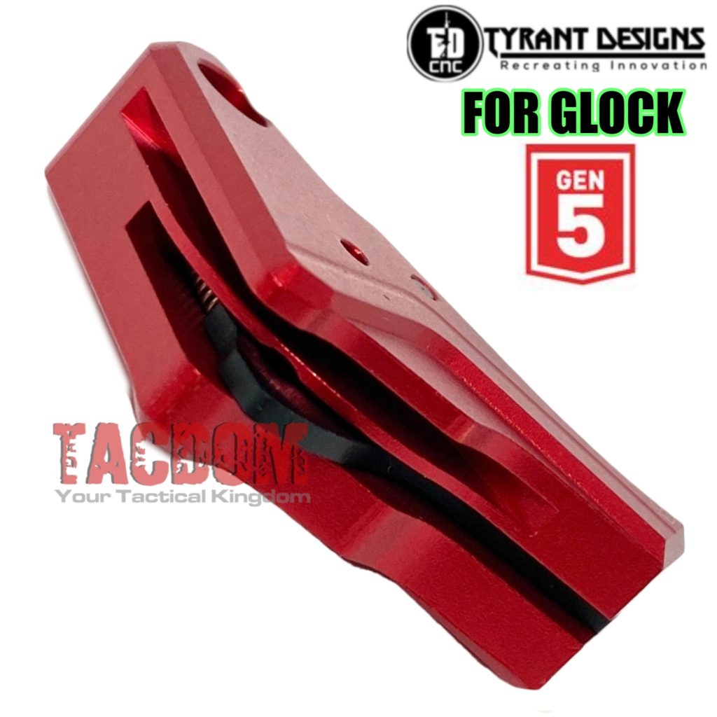 TYRANT DESIGNS I.T.T.S RED BLACK TRIGGER for Glock 5 – TACDOM