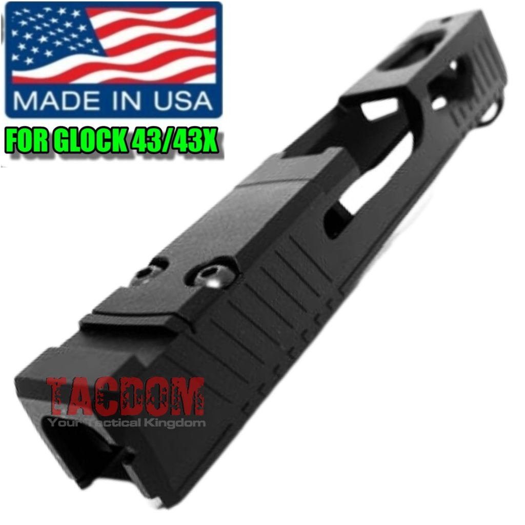 USA MADE Ported slide for GLOCK 43 / 43x – BLACK PVD Stainless Steel ...