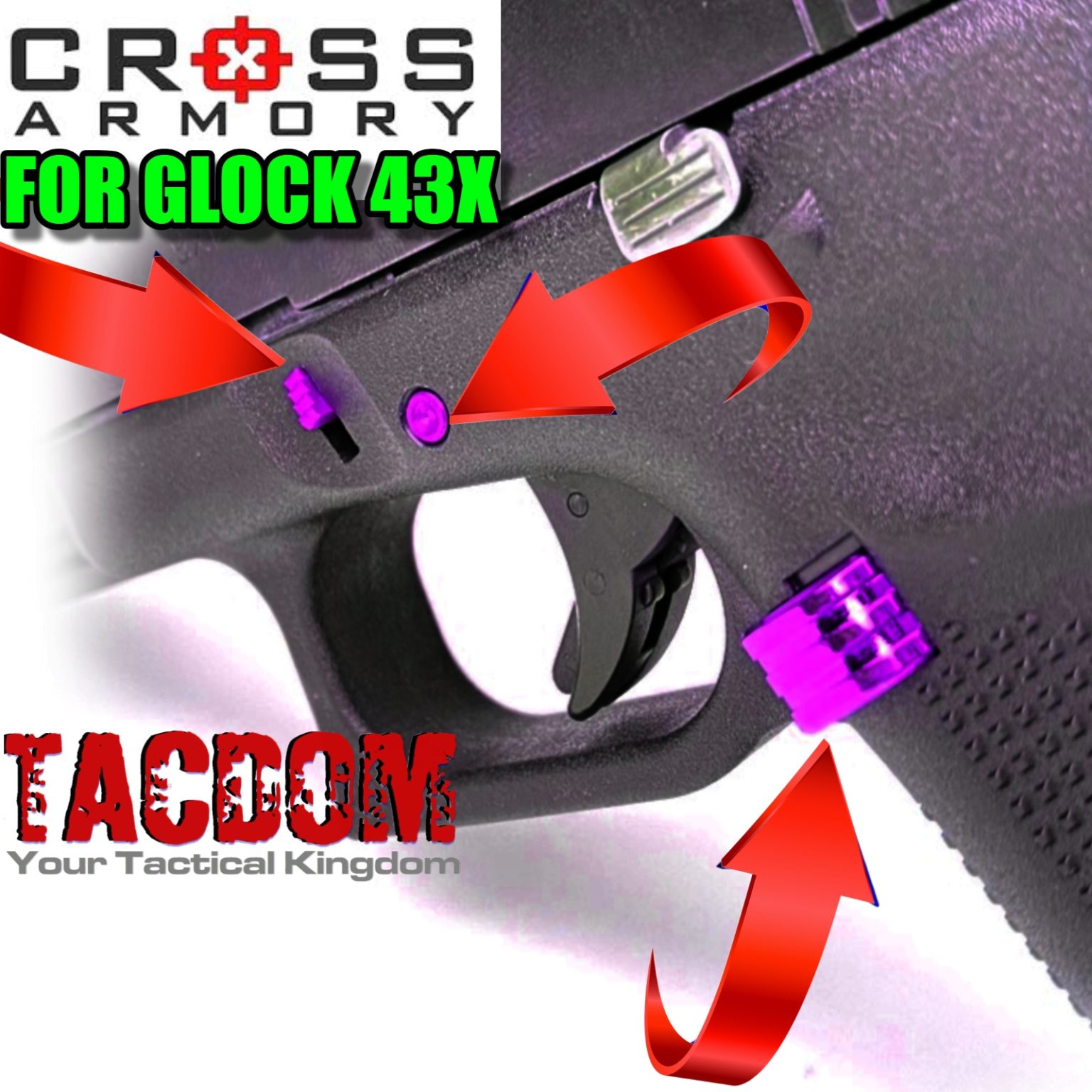 Cross Armory PURPLE UPGRADE Performance Kit for GLOCK 43X Extended ...
