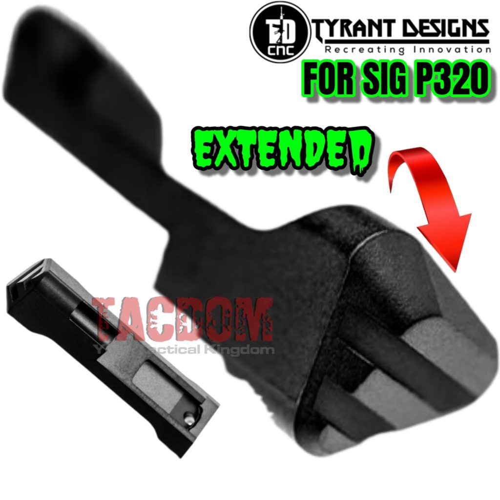 TYRANT DESIGNS CNC EXTENDED Magazine Catch Release for SIG P320 GOLD ...