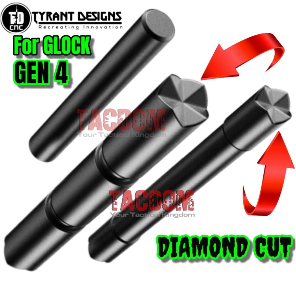 TYRANT DESIGNS CNC GOLD Stainless Steel Pin Kit For Glock Gen 4 Diamond ...