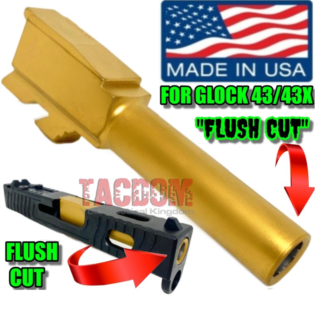 GOLD Titanium Nitride TIN STAINLESS STEEL FLUSH CROWN Barrel for Glock ...