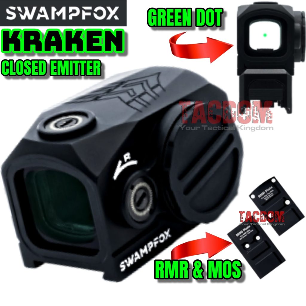 SWAMP FOX KRAKEN Closed Emitter RED DOT sight for RMS & MOS 1×16 ...