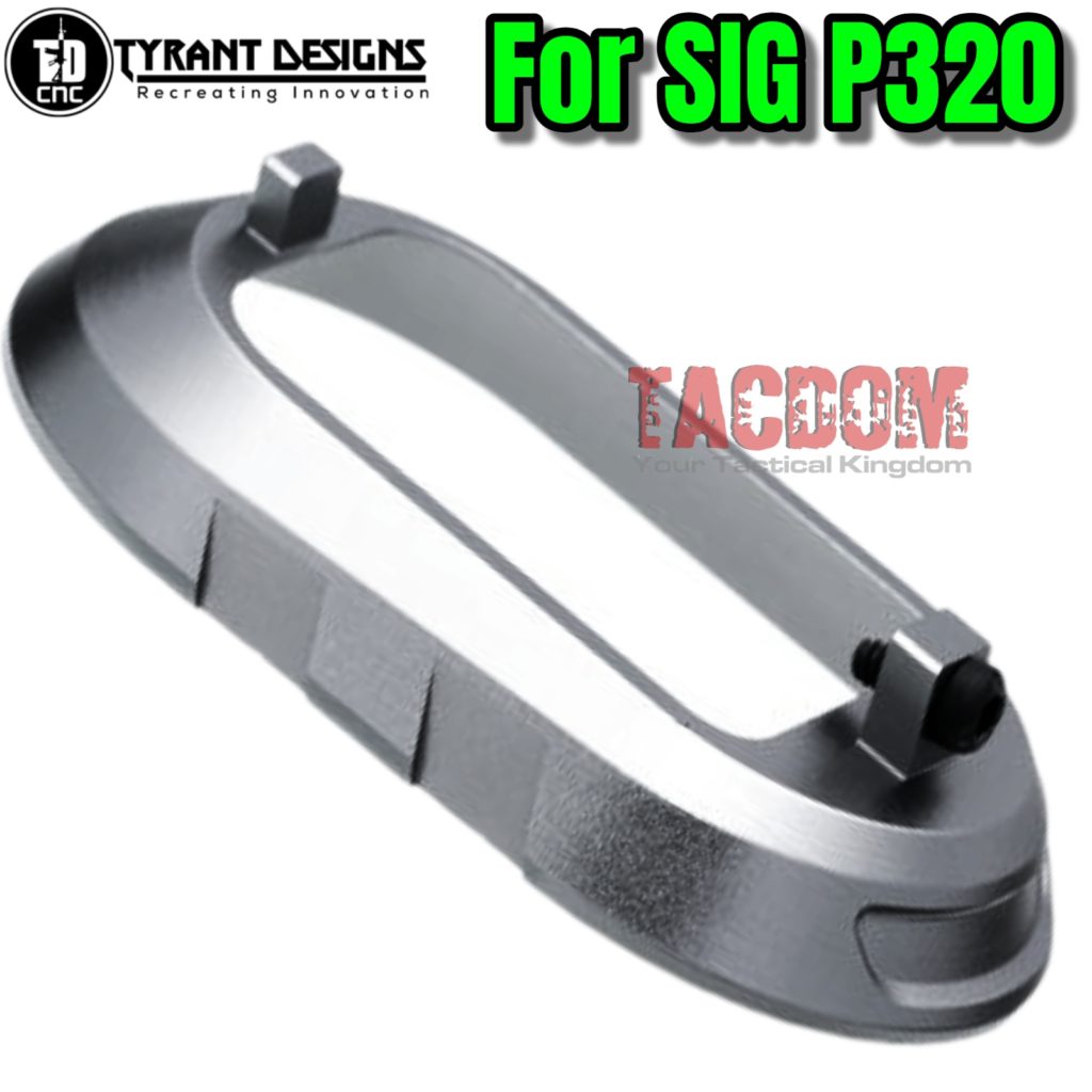 TYRANT DESIGNS CNC ALUMINUM FLARED SILVER ALUMINUM MAGWELL for SIG P320 ...