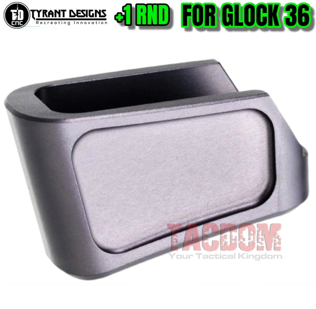 Tyrant Designs Extension Magazine +1 Base Pad Aluminum for GLOCK 36 Mag ...