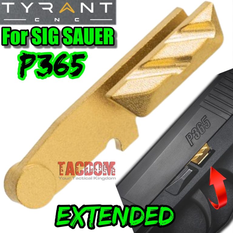 TYRANT DESIGNS CNC BLACK SIG SAUER P365 EXTENDED SLIDE RELEASE CATCH ...