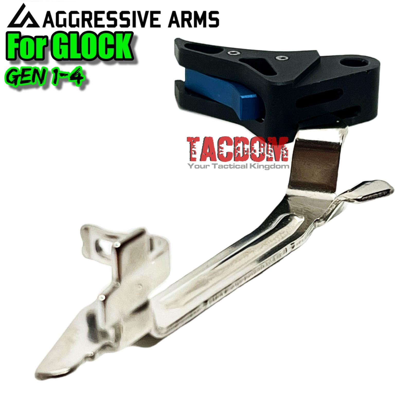 AGGRESSIVE ARMS for GLOCK TRIGGER Black / Blue COMBO with LOWER PARTS ...