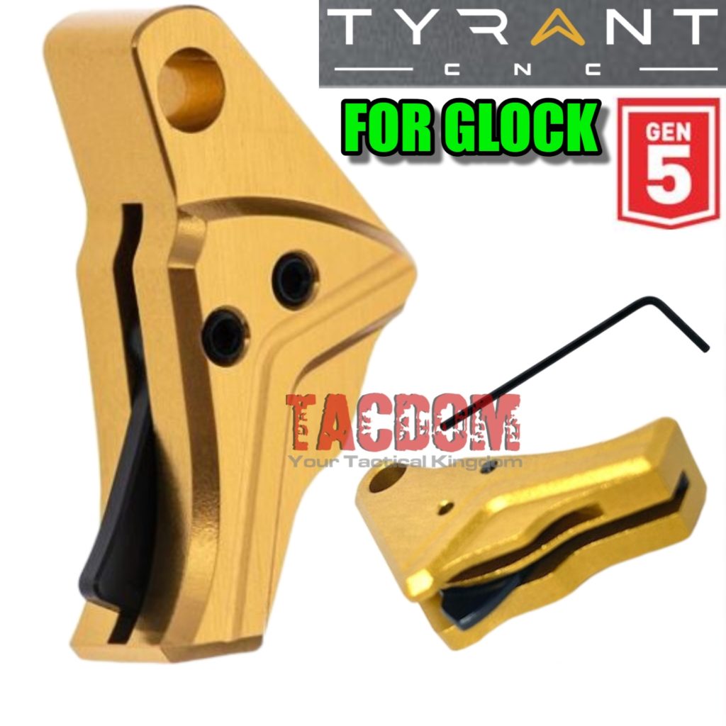 TYRANT DESIGNS CNC GOLD SIG SAUER P365 EXTENDED MAGAZINE RELEASE – TACDOM