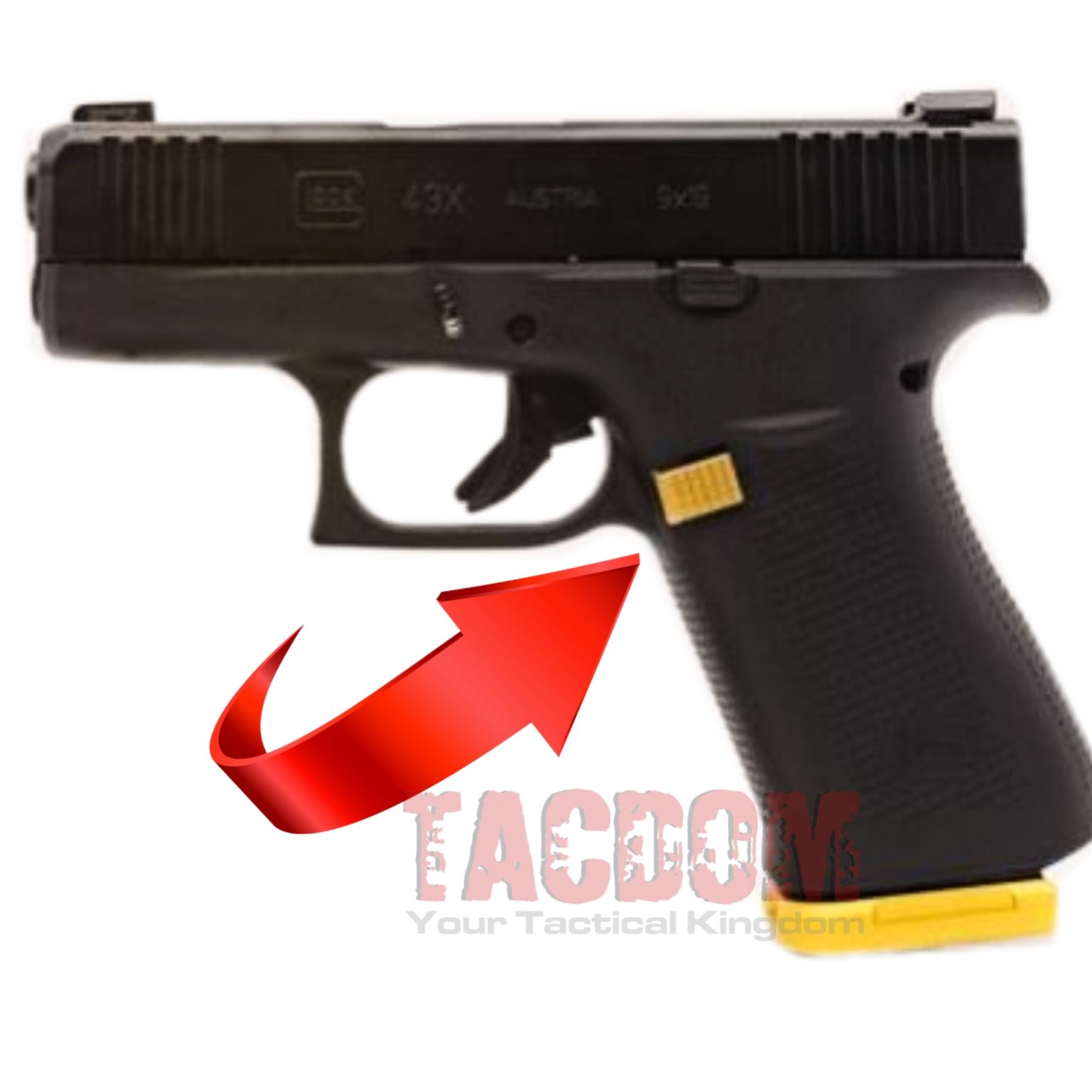 SHIELD ARMS for Glock 43X & 48 STEEL GOLD Magazine / Catch Release for ...