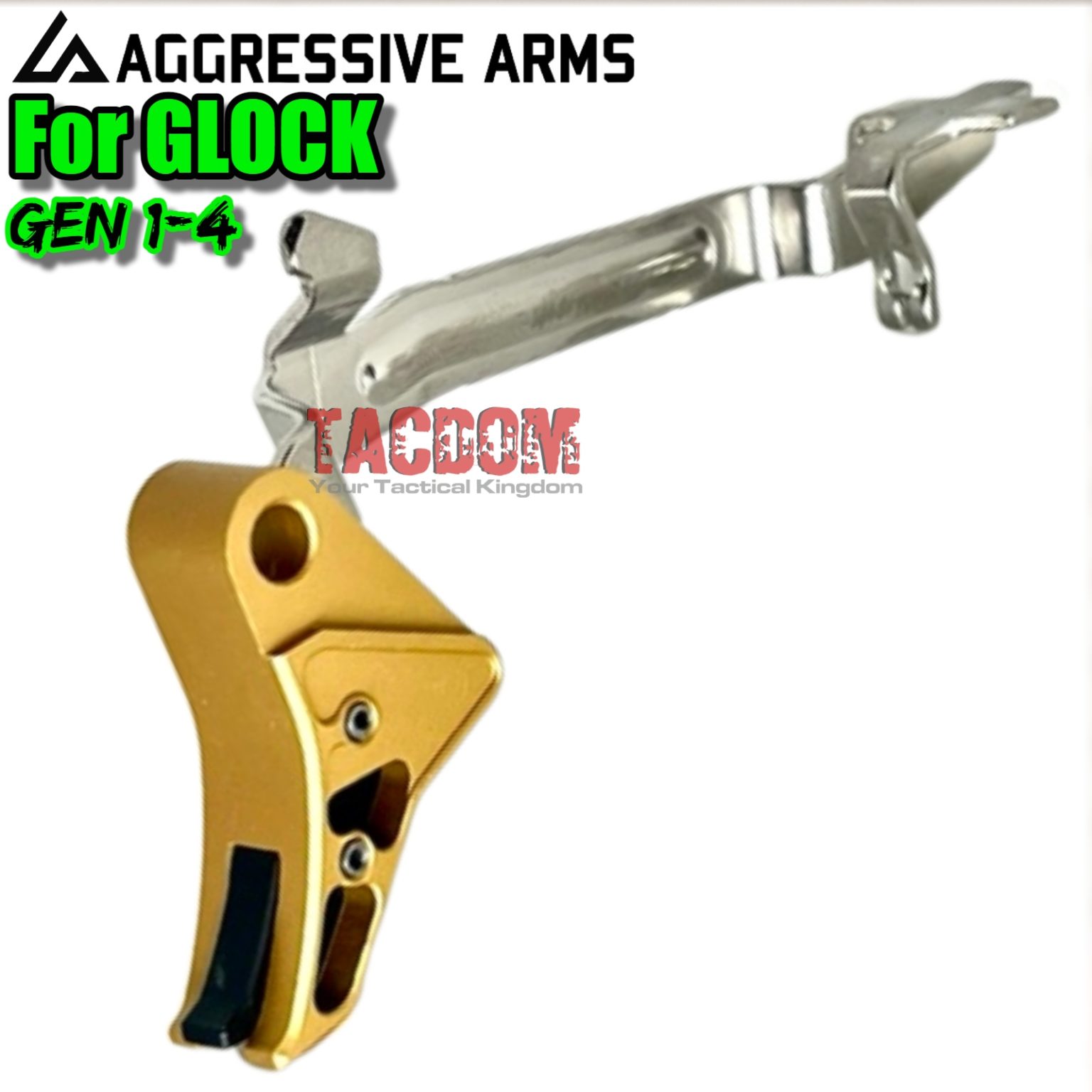AGGRESSIVE ARMS TRIGGER Gold /Black COMBO with LOWER PARTS KIT With ...