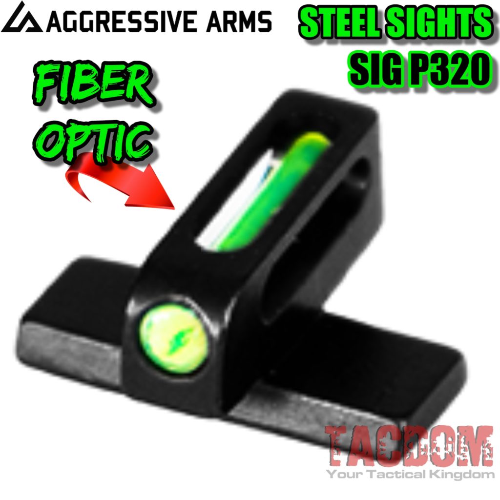 AGGRESSIVE ARMS “STEEL” Standard Height FIBER OPTIC Sights for SIG P320 ...