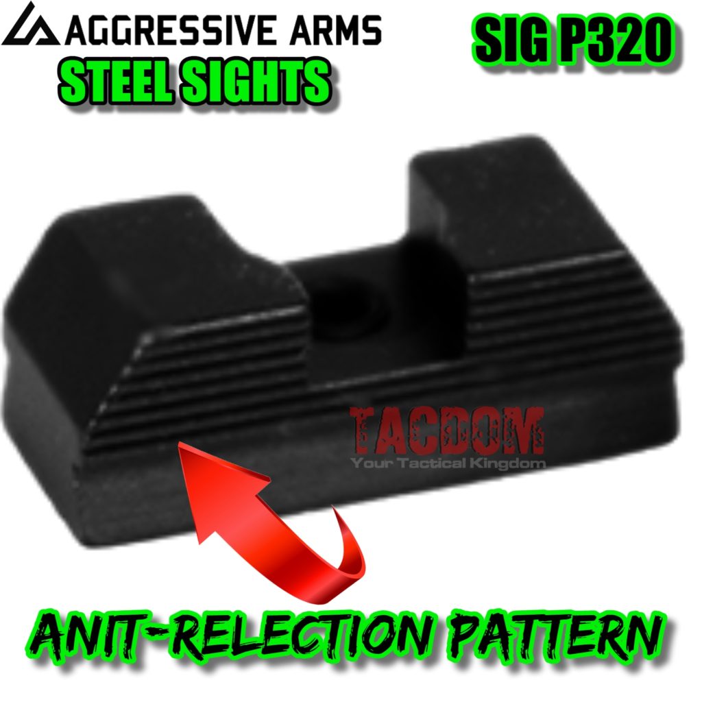 AGGRESSIVE ARMS “STEEL” Standard Height FIBER OPTIC Sights for SIG P320 ...