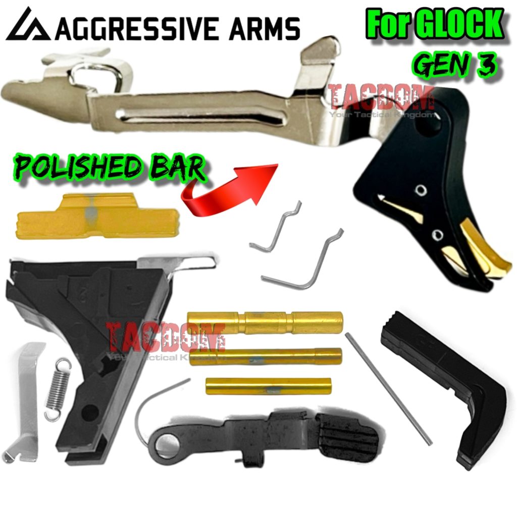 AGGRESSIVE ARMS for LOWER PARTS KIT With GOLD PINS AND SLIDE LOCK -With ...