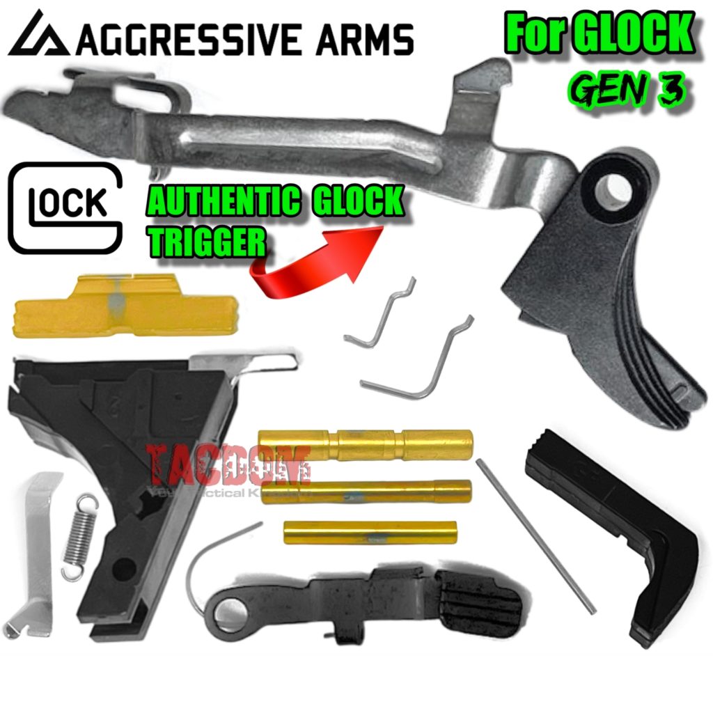 AGGRESSIVE ARMS TRIGGER Gold /Black COMBO with LOWER PARTS KIT With ...