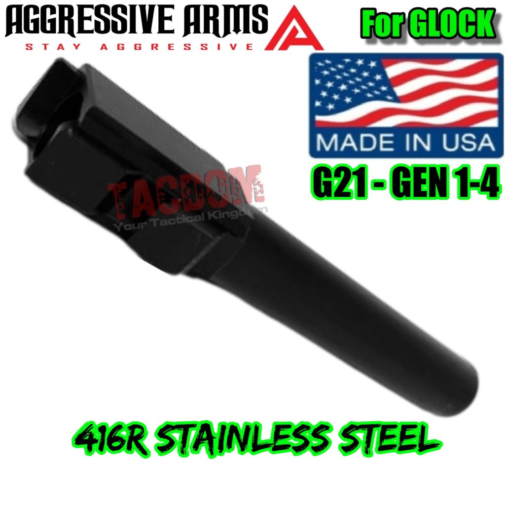AGGRESSIVE ARMS MATCH BARREL 416R Stainless Steel Black for GLOCK 21 ...