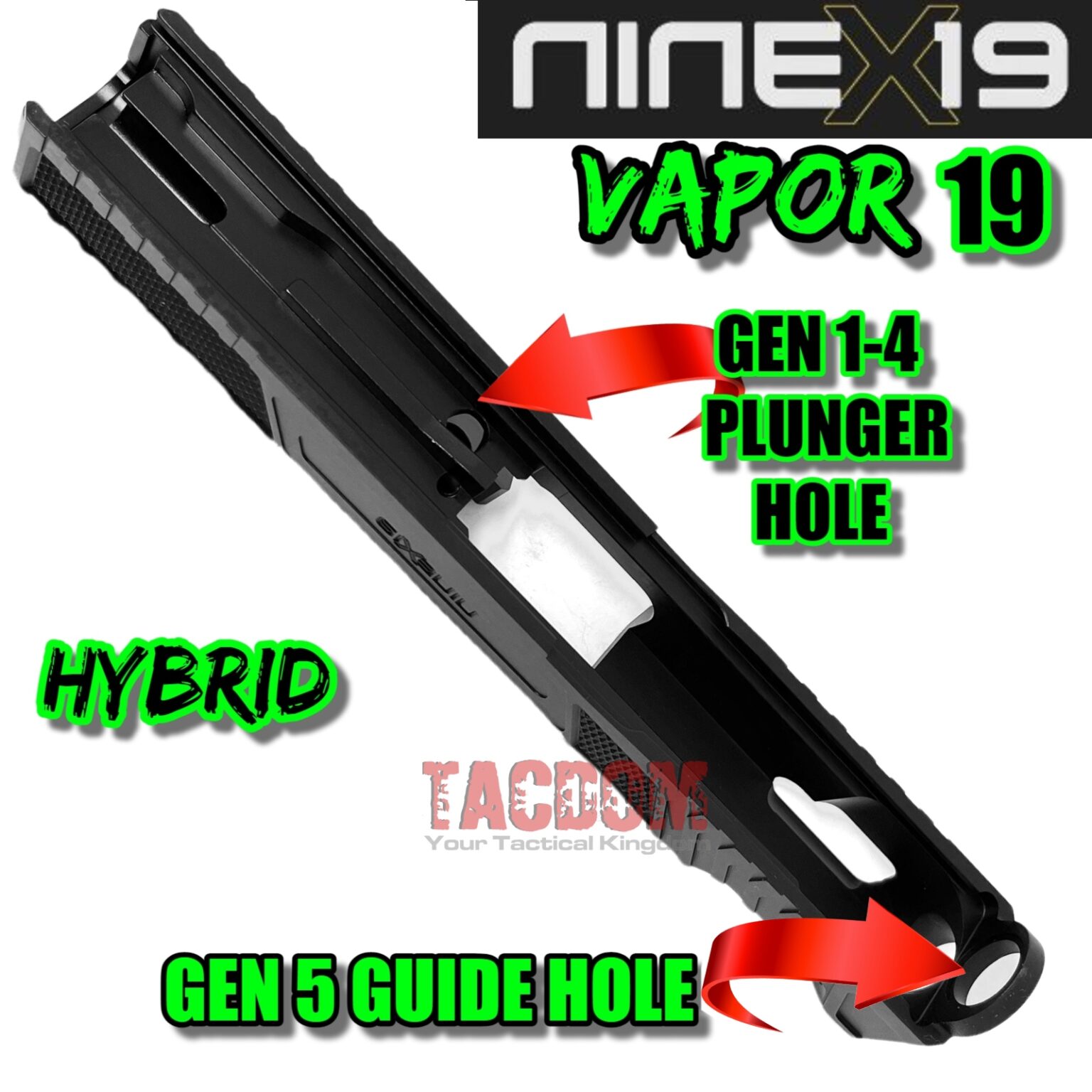 NINEX19 Vapor Ported Slide & Ported Barrel for Glock 19 Gen 4 / 5 ...