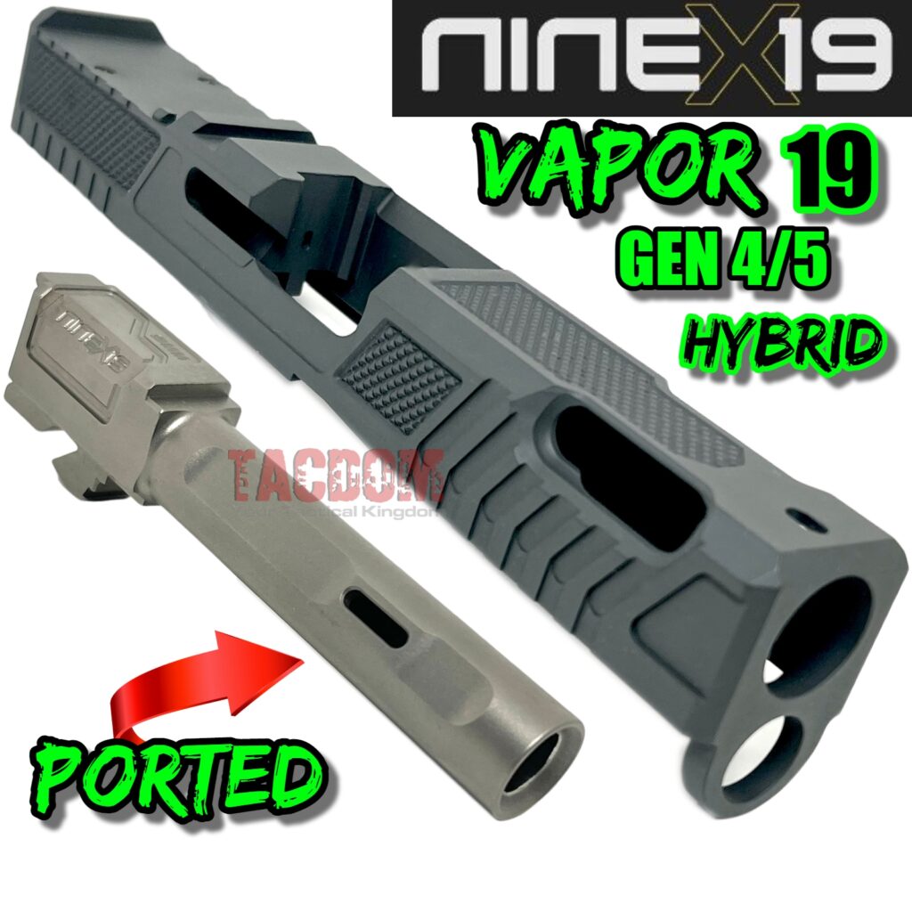 NINEX19 Vapor Ported Slide & Ported Barrel for Glock 19 Gen 4 / 5 ...
