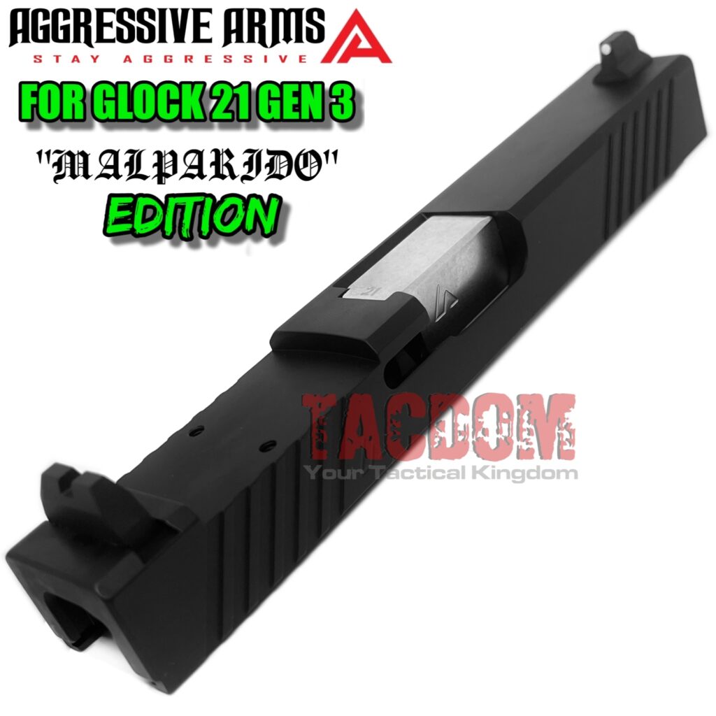 AGGRESSIVE ARMS MALPARIDIO Edition RMR CUT Stainless Steel Black Slide ...