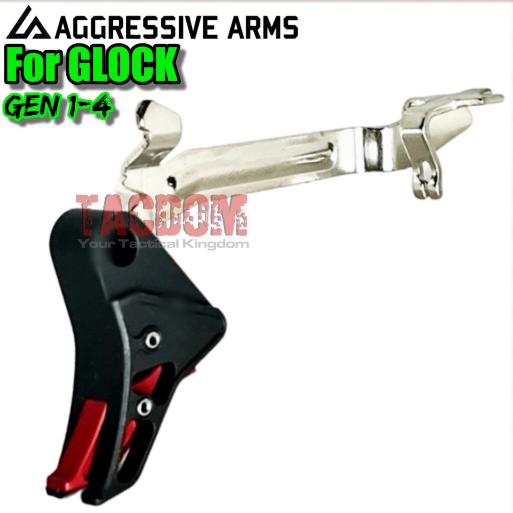 AGGRESSIVE ARMS for GLOCK TRIGGER Black / RED COMBO with LOWER PARTS ...
