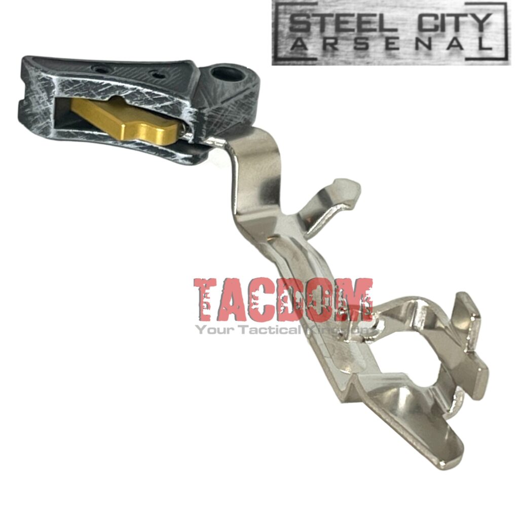 Steel City Arsenal LIMITED BattleWorn GREY Trigger with GOLD SAFETY ...