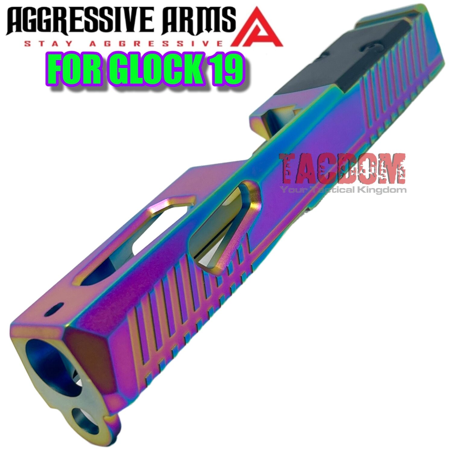 AGGRESSIVE ARMS CHAMELEON PVD RMR PORTED SLIDE For Glock 19 GEN 3 – TACDOM