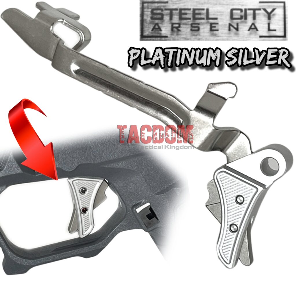 Steel City Arsenal LIMITED BattleWorn GREY Trigger with GOLD SAFETY ...