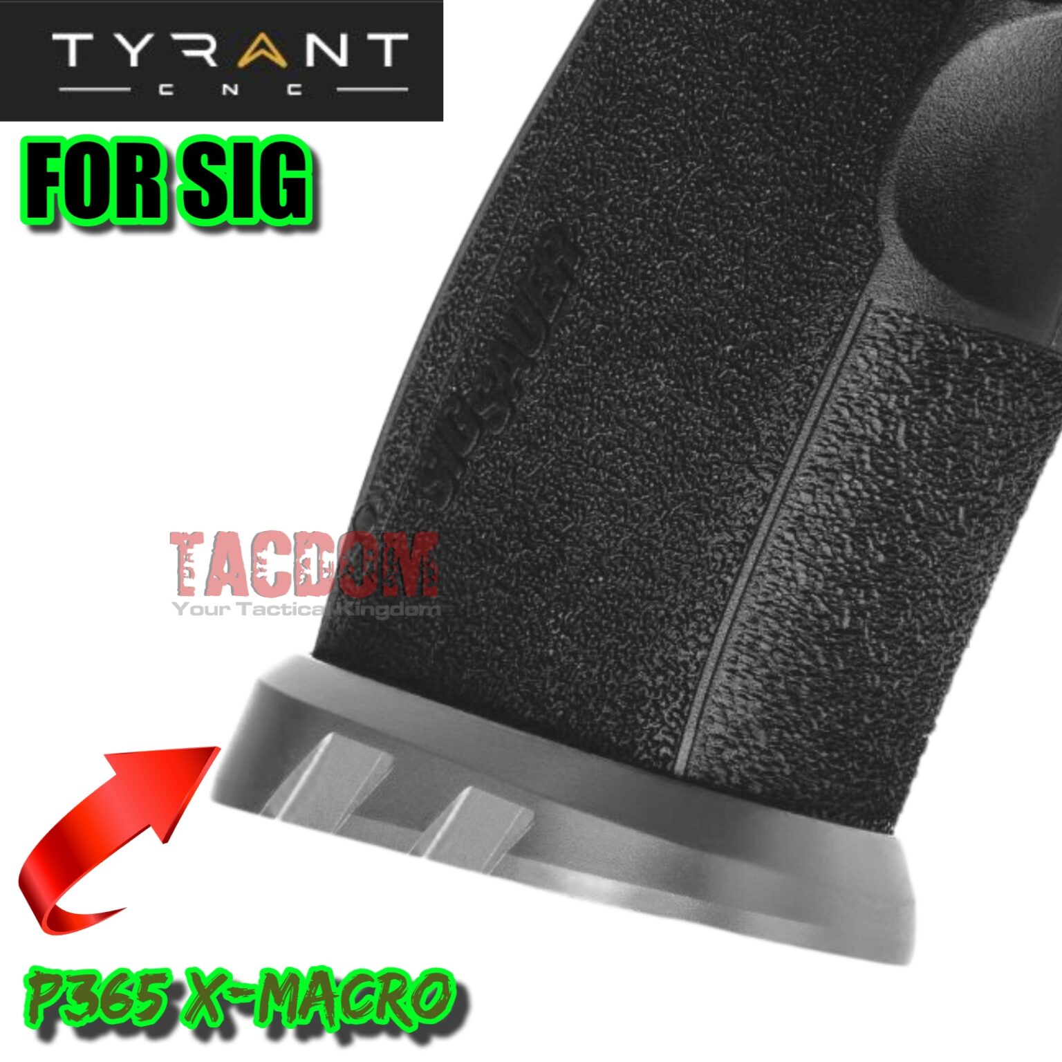 TYRANT DESIGNS CNC ALUMINUM FLARED GREY MAGWELL for SIG P365 X-MACRO ...