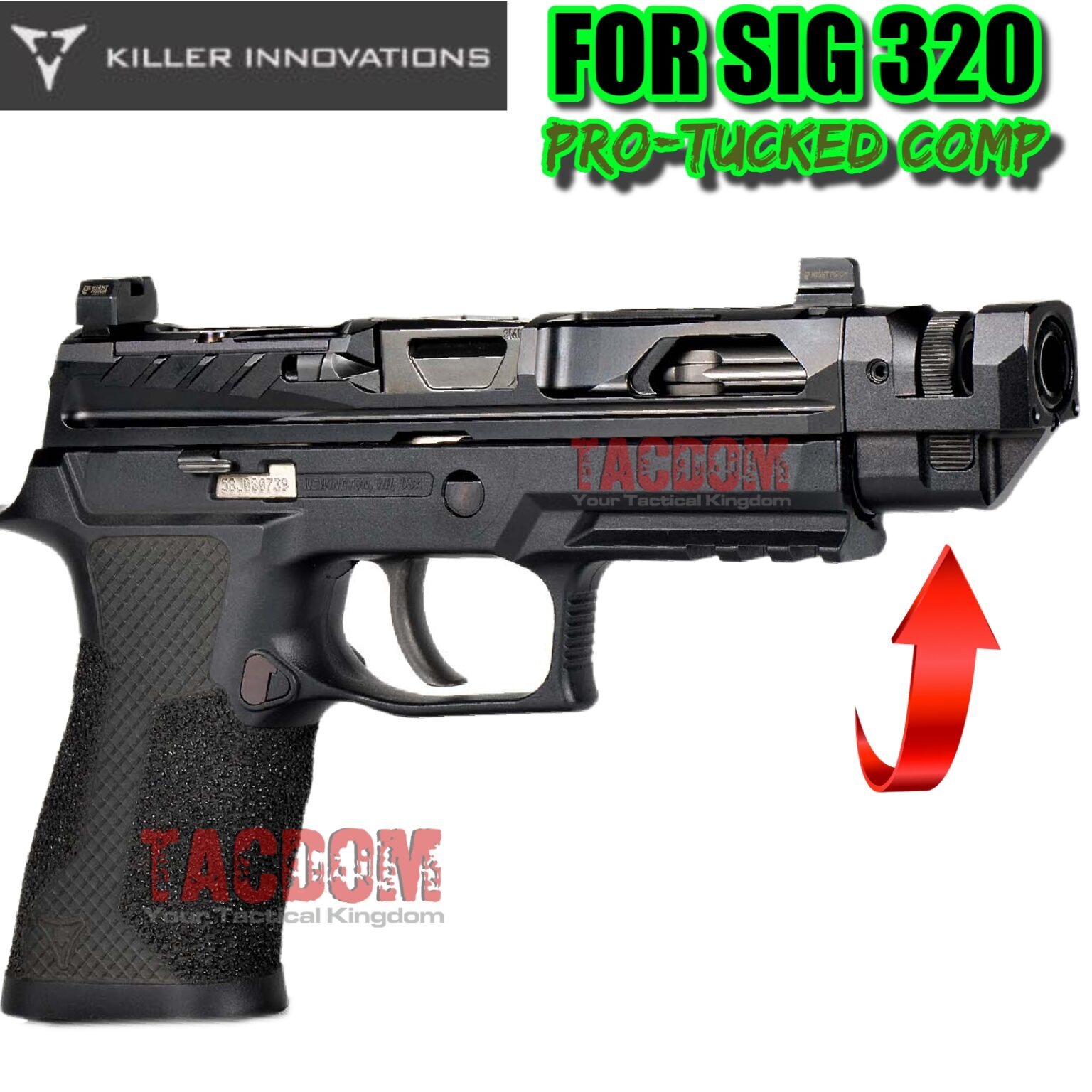Killer Innovations PRO TUCKED Comp Compensator Muzzle Brake for 9mm For ... Killer Innovations PRO TUCKED Comp Compensator Muzzle Brake for 9mm For ...