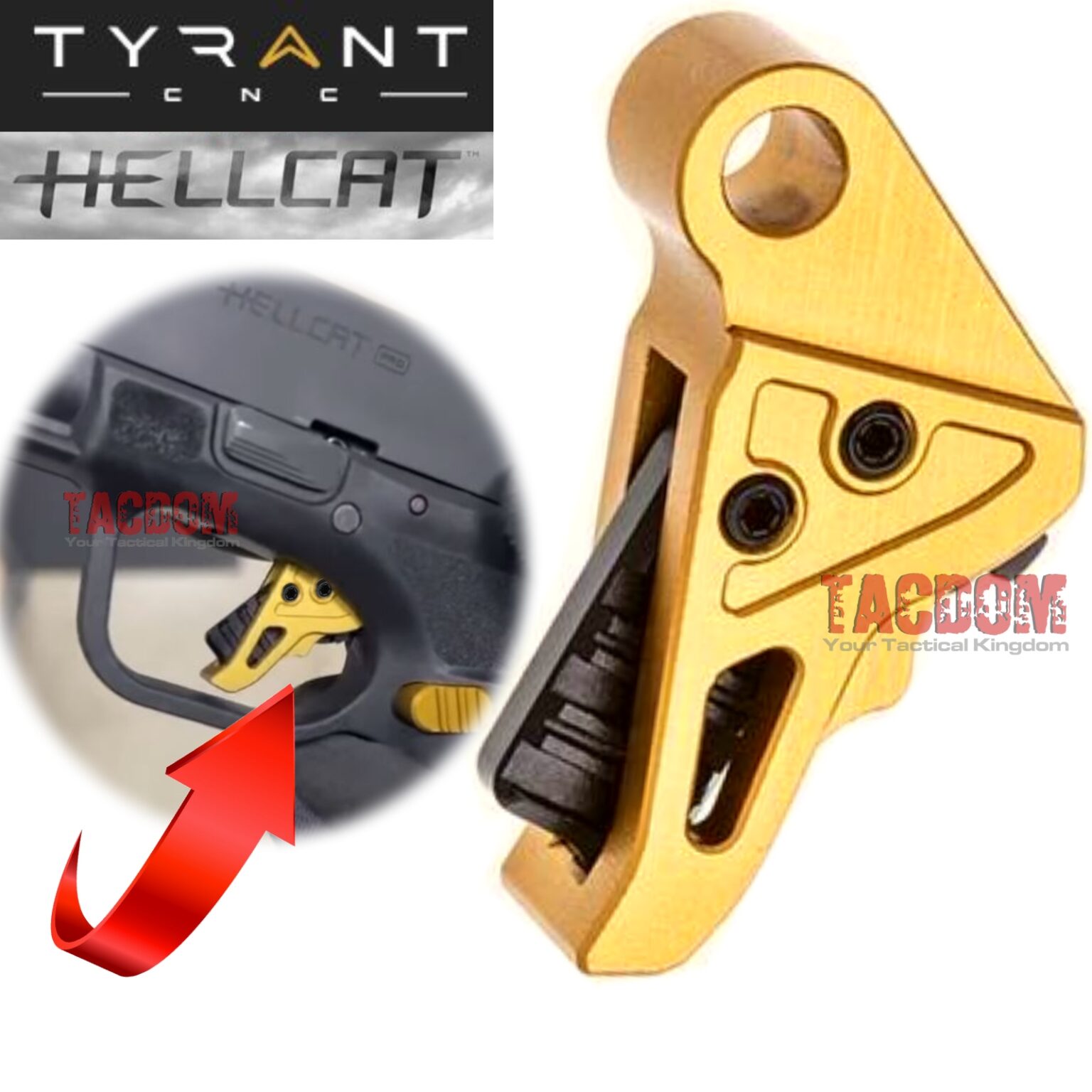 TYRANT DESIGNS I.T.T.S GOLD TRIGGER SHOE for SPRINGFIELD HELLCAT PRO ...