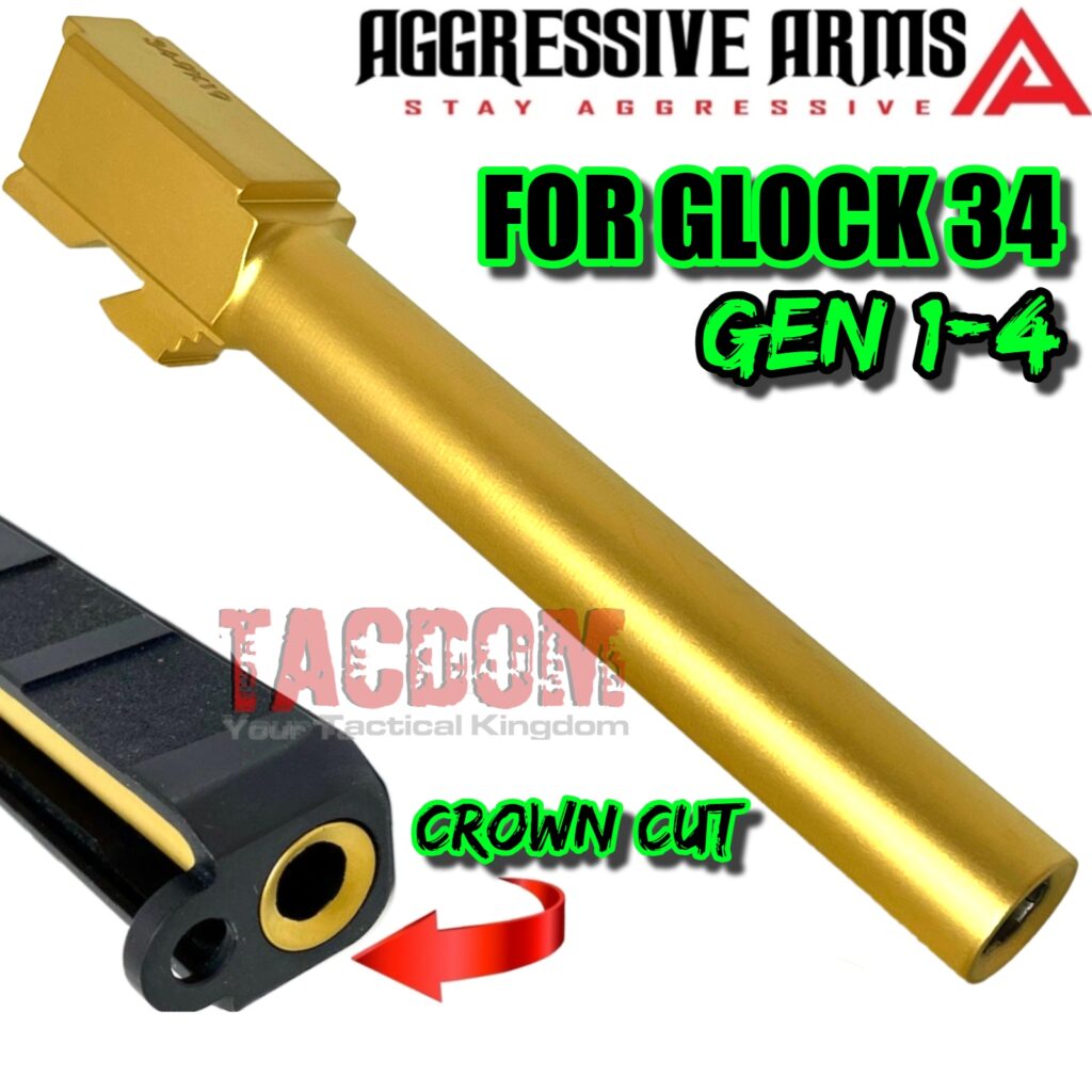 AGGRESSIVE ARMS TARGET CROWN Barrel for Glock 34 GEN 1-4 RAINBOW PVD ...