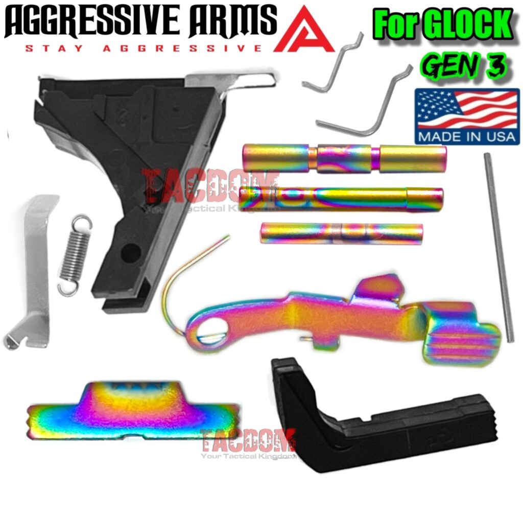 AGGRESSIVE ARMS RAINBOW CHAMELEON PVD DIMPLE PINS – SLIDE LOCK – SLIDE ...