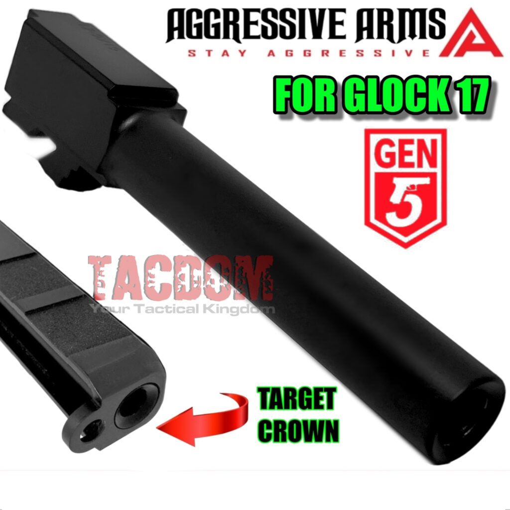 AGGRESSIVE ARMS TARGET CROWN Barrel for Glock 17 GEN 5 POLISHED 9mm ...