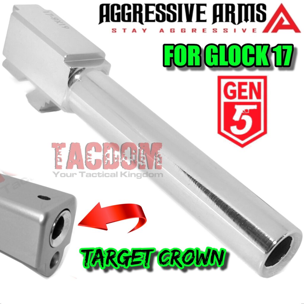 AGGRESSIVE ARMS TARGET CROWN Barrel for Glock 17 GEN 5 BLACK NITRIDE ...