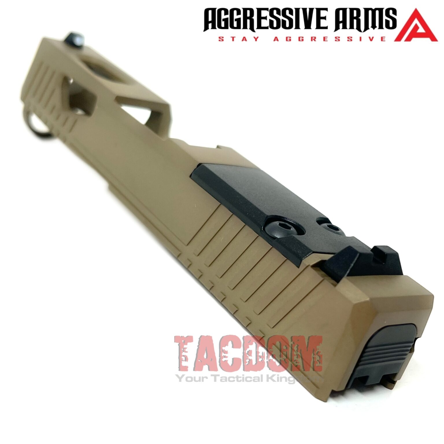 AGGRESSIVE ARMS PORTED RMSC optic cut Slide in FDE for GLOCK 43 – 43X ...