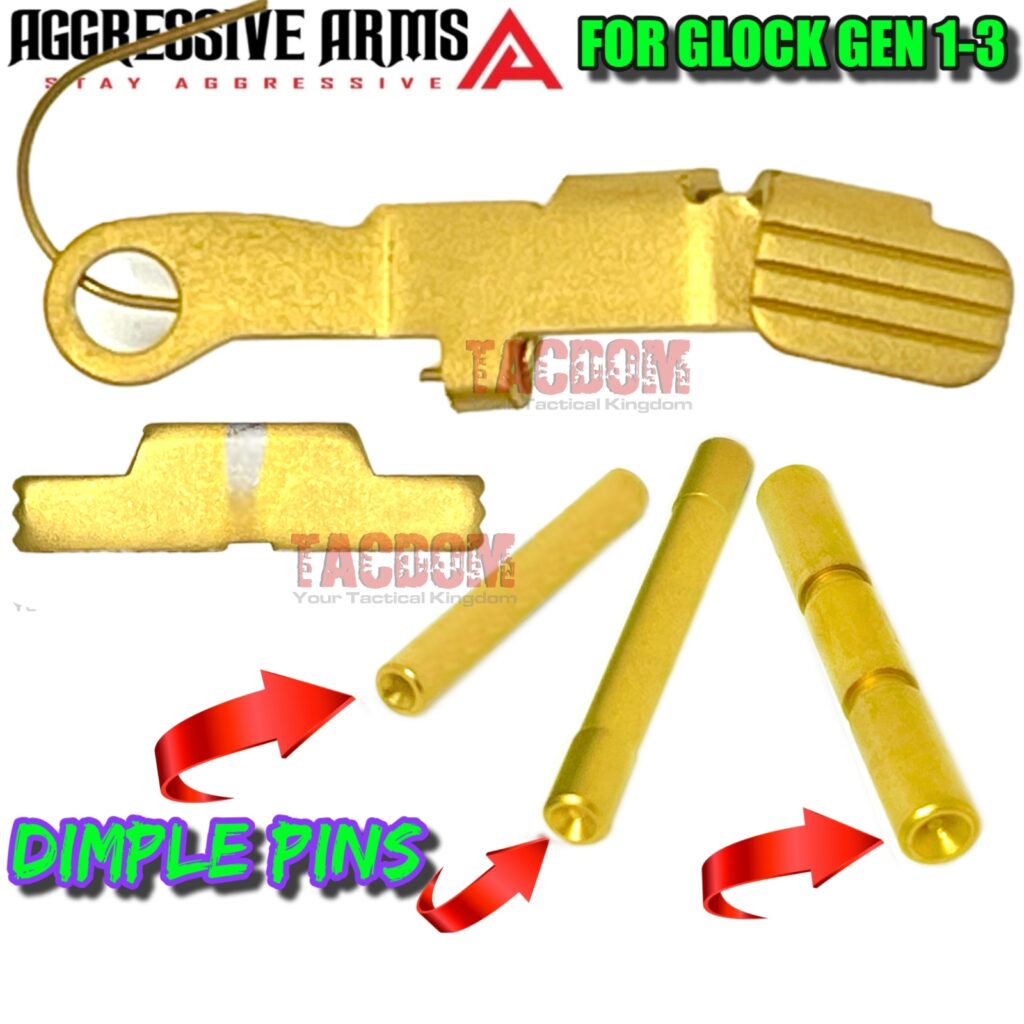 AGGRESSIVE ARMS ALL GOLD TRIGGER RARE COLOR COMBO with LOWER PARTS KIT ...